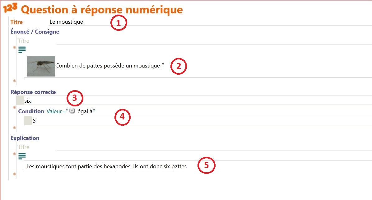 Question à réponse numérique [Formation CANOPROF ]